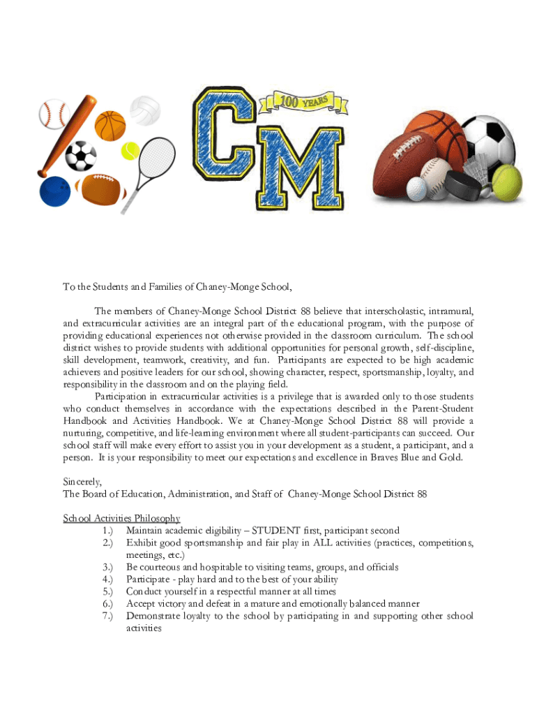 Fillable Online To the Students and Families of Chaney-Monge School ...