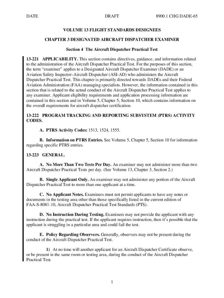 Fillable Online PDF Aircraft Dispatcher Practical Test Standards (with ...
