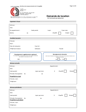 Remplissable En Ligne Demande de location - creditquebec.ca Fax Email ...