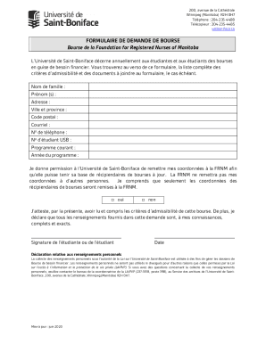 Remplissable En Ligne FORMULAIRE DE DEMANDE DE BOURSE Bourse de la Fax ...