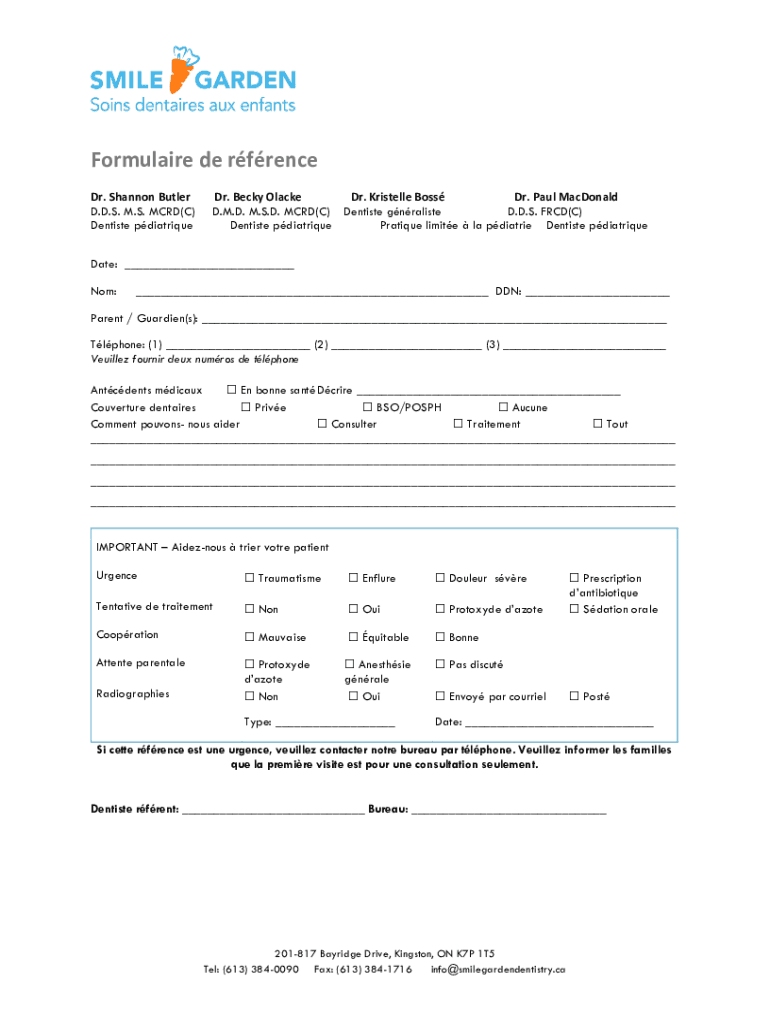 Remplissable En Ligne Formulaire de rfrence Fax Email Imprimer - pdfFiller