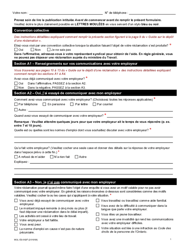 Remplissable En Ligne Formulaire de rclamation - forms.ssb.gov.on.ca Fax Email Imprimer - pdfFiller