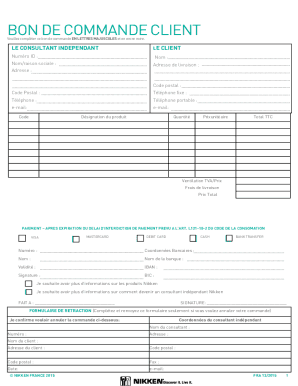Remplissable En Ligne Votre formulaire de commande client Nikken Fax ...