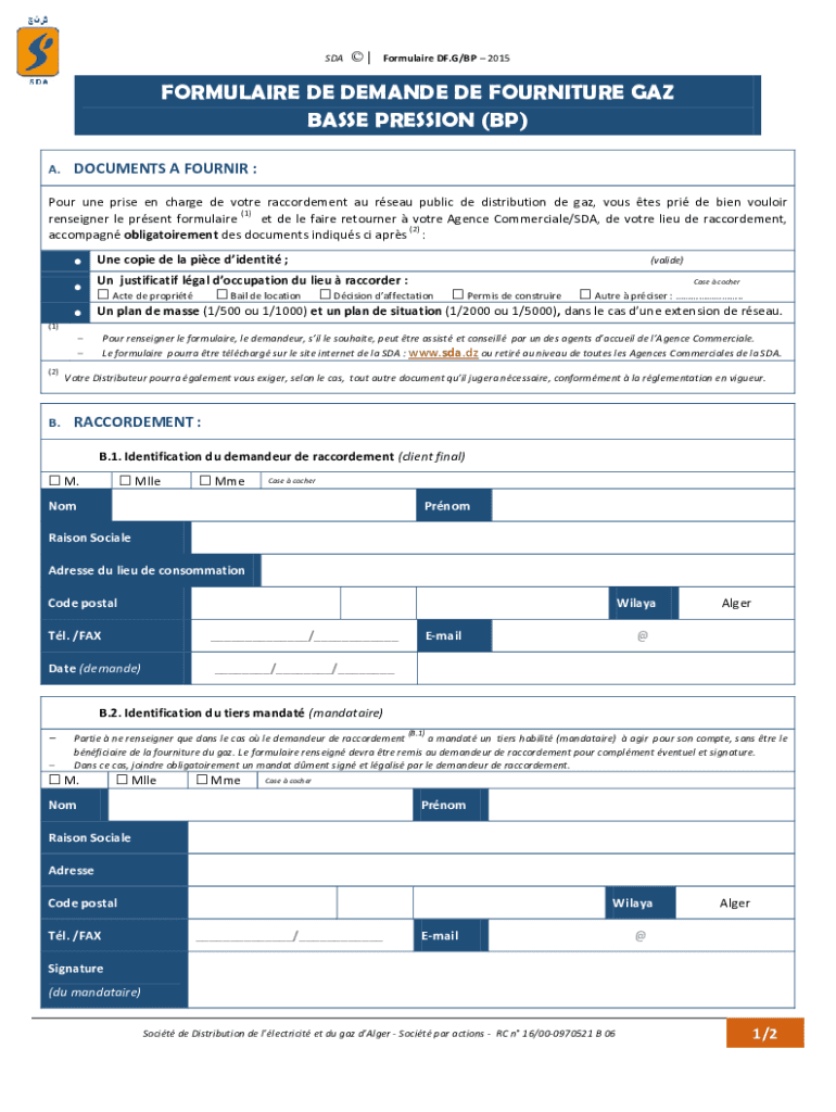 Remplissable En Ligne Formulaire DF.G/BP FORMULAIRE DE DEMANDE DE ...