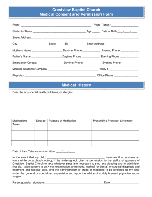 Fillable Online 20 church permission slip template - Free to Edit ...