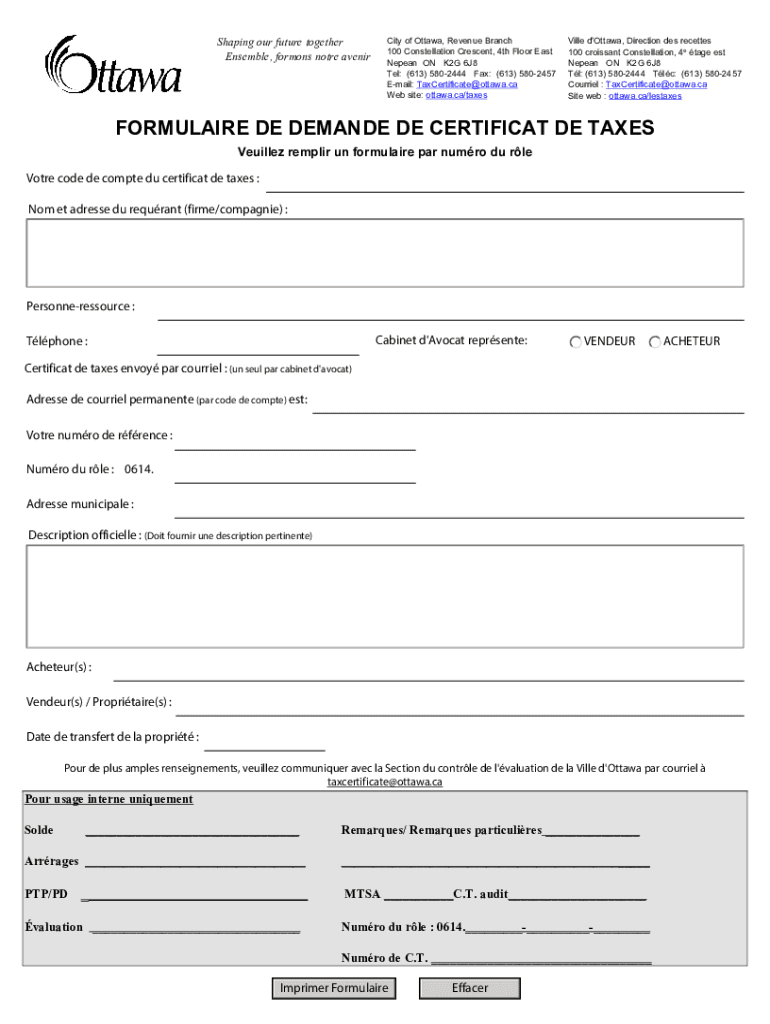 Fillable Online Fill - Free fillable TAX CERTIFICATE REQUEST FORM PDF ...