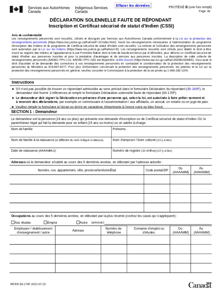 Fillable Online DCLARATION SOLENNELLE FAUTE DE RPONDANT- INSCRIPTION ET ...