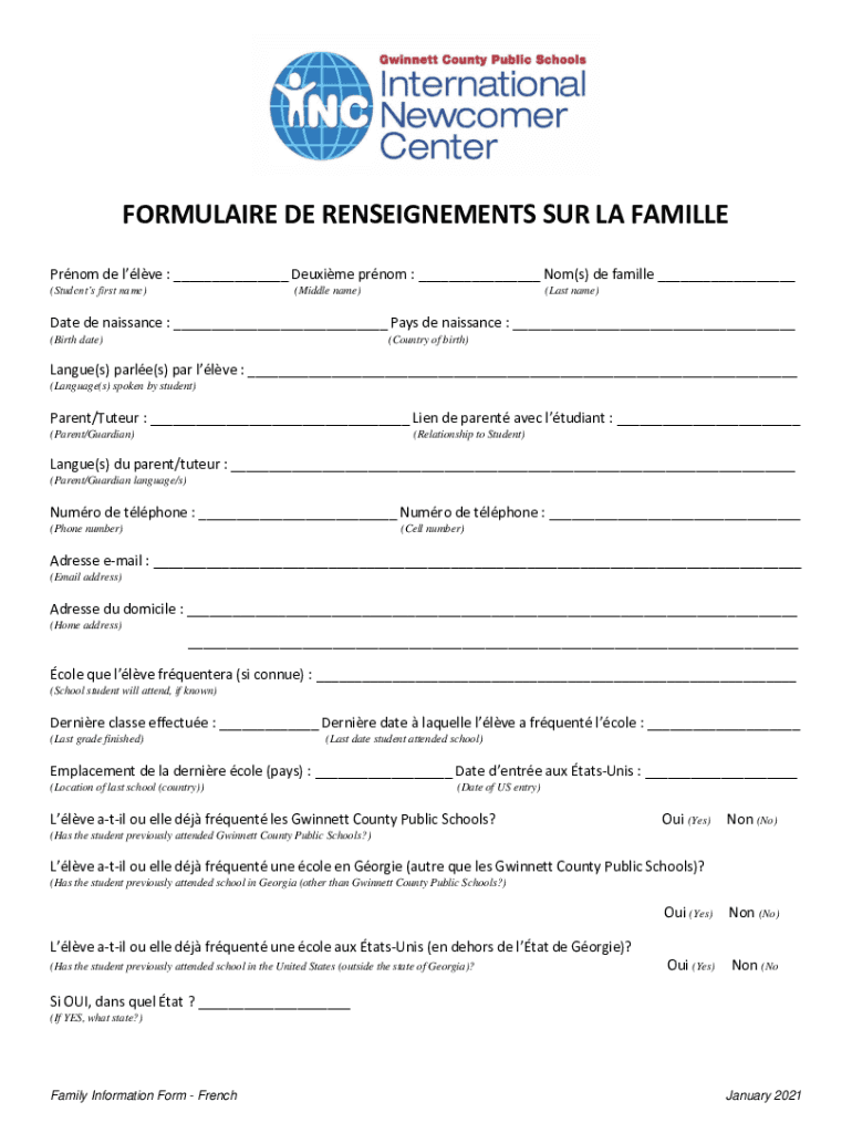 Fillable Online French.Family Information Form Fax Email Print - pdfFiller