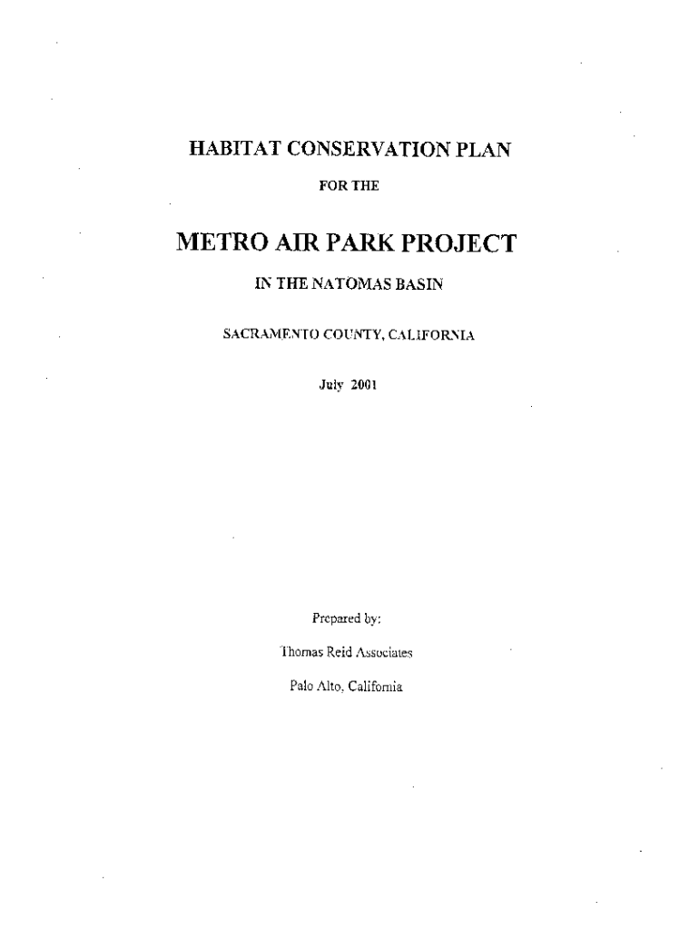 Fillable Online PDF Draft Habitat Conservation Plan For The Metro Air ...