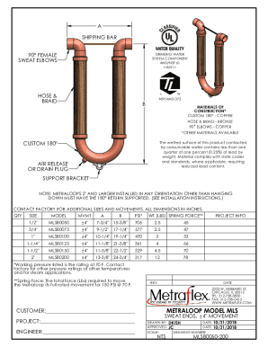Fillable Online METRALOOP MODEL MLS - Metraflex Fax Email Print - pdfFiller