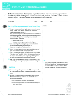 Fillable Online Treasure Map FOR VEHICLE DEALERSHIPS. Energy Star ...