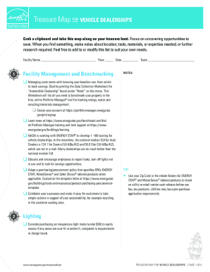 Fillable Online Treasure Map FOR VEHICLE DEALERSHIPS Facility ...