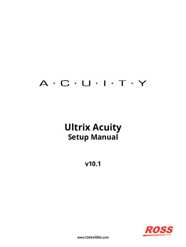 Fillable Online Ultrix Acuity - Setup Manual - Ross Video Fax Email ...