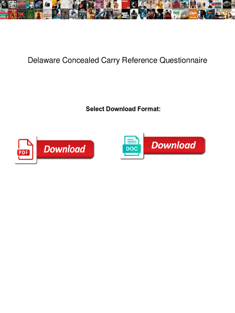 Fillable Online Delaware Concealed Carry Reference Questionnaire ...