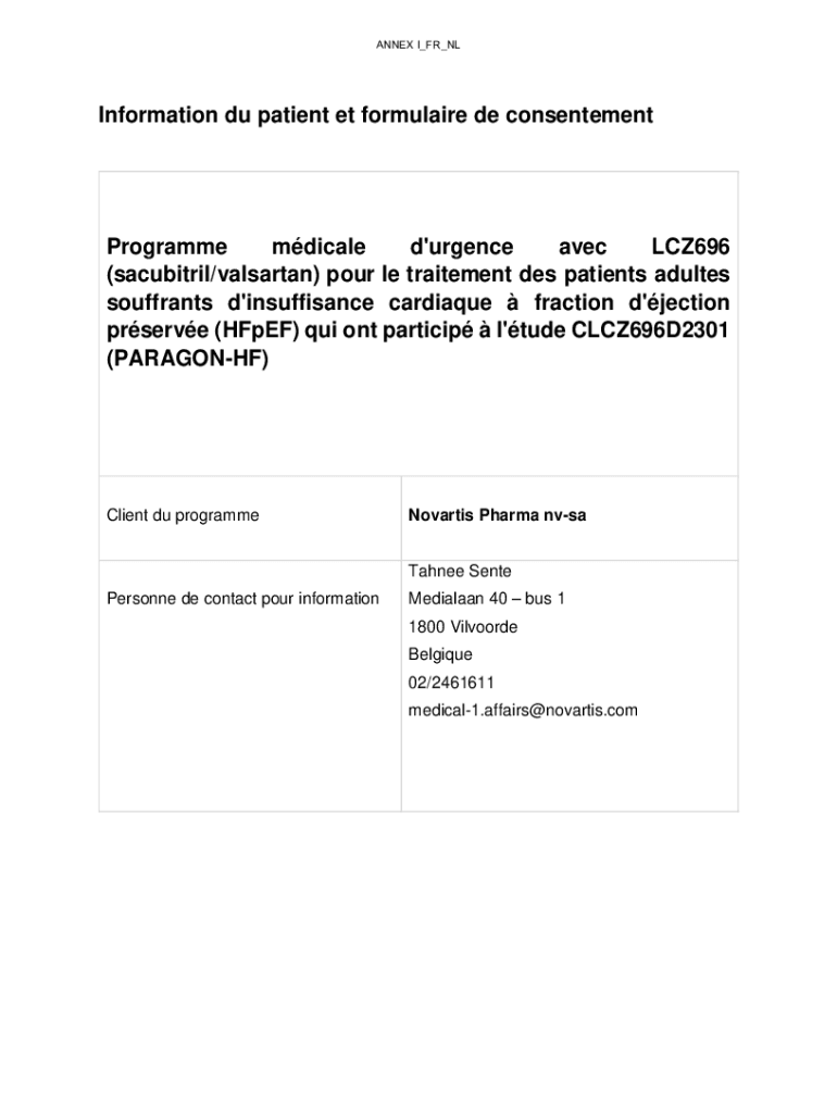 Remplissable En Ligne Information du patient et formulaire de ...
