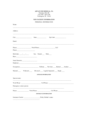 Fillable Online NEW PATIENT PACKET - Advanced Medical Fax Email Print ...