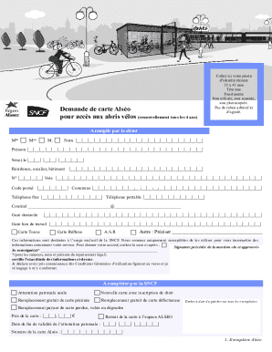 Remplissable En Ligne Demande de carte Also pour accs aux ... - ter ...
