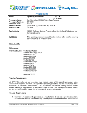 Fillable Online Confidentiality of Child Welfare Case Records ...