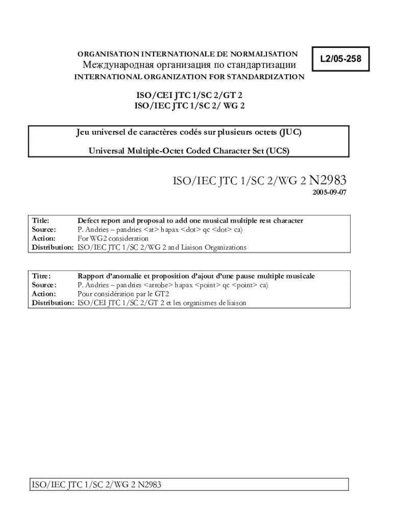Fillable Online ISO/IEC JTC 1/SC 2 Dashboard Scope Fax Email Print ...