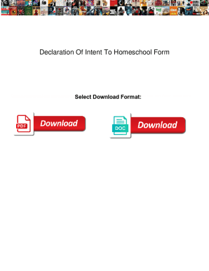 Fillable Online Declaration Of Intent To Homeschool Form. Declaration ...