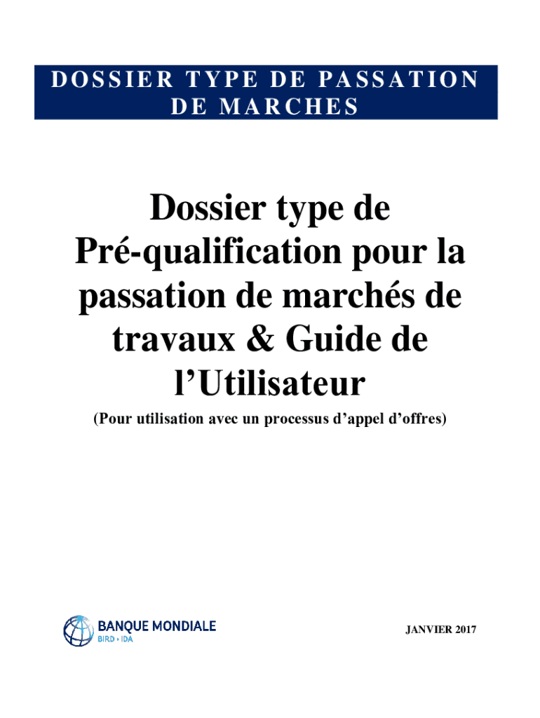 Remplissable En Ligne Dossier type de Pr-qualification pour la ...
