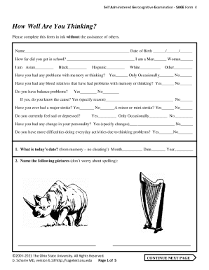 Fillable Online 'SAGE' test designed to detect early signs of cognitive ...