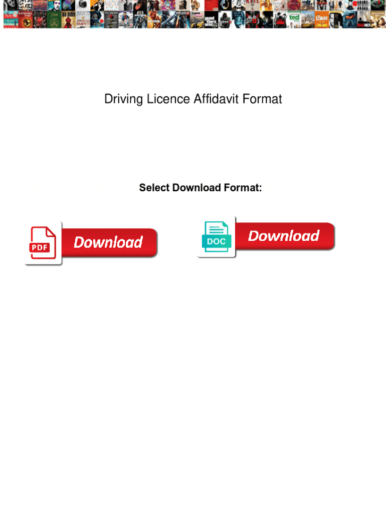 Fillable Online Driving Licence Affidavit Format. Driving Licence ...