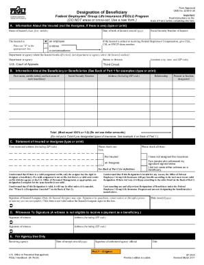 Fillable Online Fillable Online sf 2823 fegli sample Fax Email Print ...