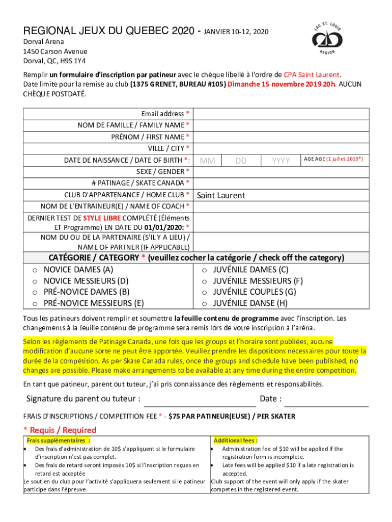 Fillable Online REGIONALS FORM Fax Email Print - pdfFiller