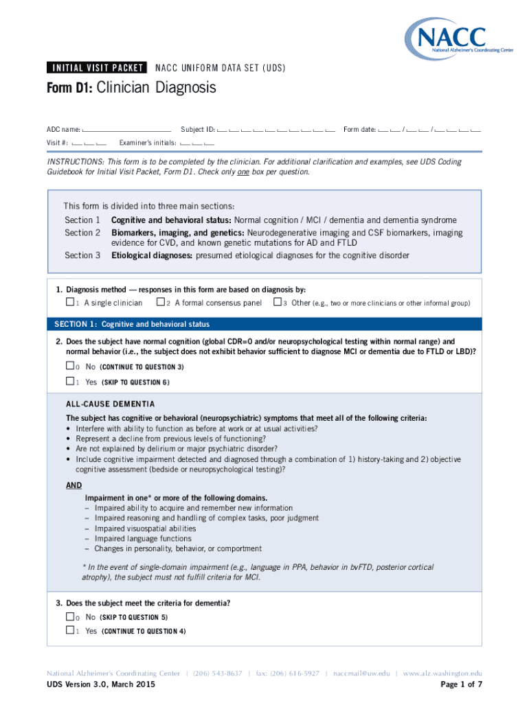 Fillable Online cdn.cocodoc.comcocodoc-form-pdfpdfINITIAL VISIT PACKET NACC UNIFORM DATA SET ...