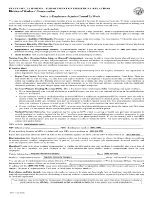 Fillable Online Workers Compensation Claim Form (DWC 1) & Notice of ...