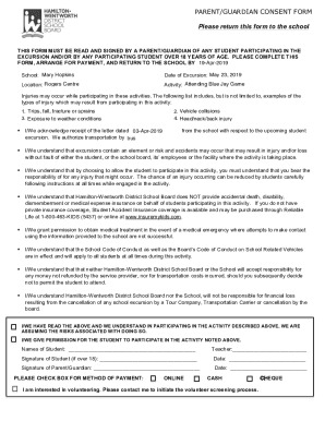 Fillable Online HWDSB Parent Consent Form Fillable 01 17.pdf Fax Email ...