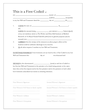 Fillable Online Fillable Online CODICIL THIS CODICIL DATED insert date ...