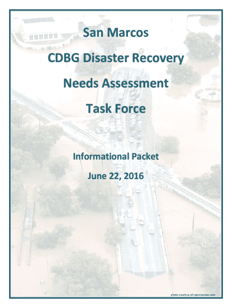 Fillable Online San Marcos CDBG Disaster Recovery Needs Assessment Task ...