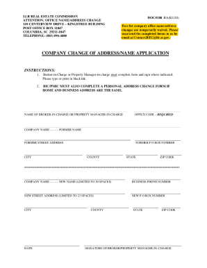 Fillable Online Sc Llr Real Estate - Fill and Sign Printable Template ...