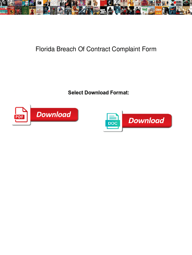 Fillable Online Florida Breach Of Contract Complaint Form. Florida Breach Of Contract Complaint ...