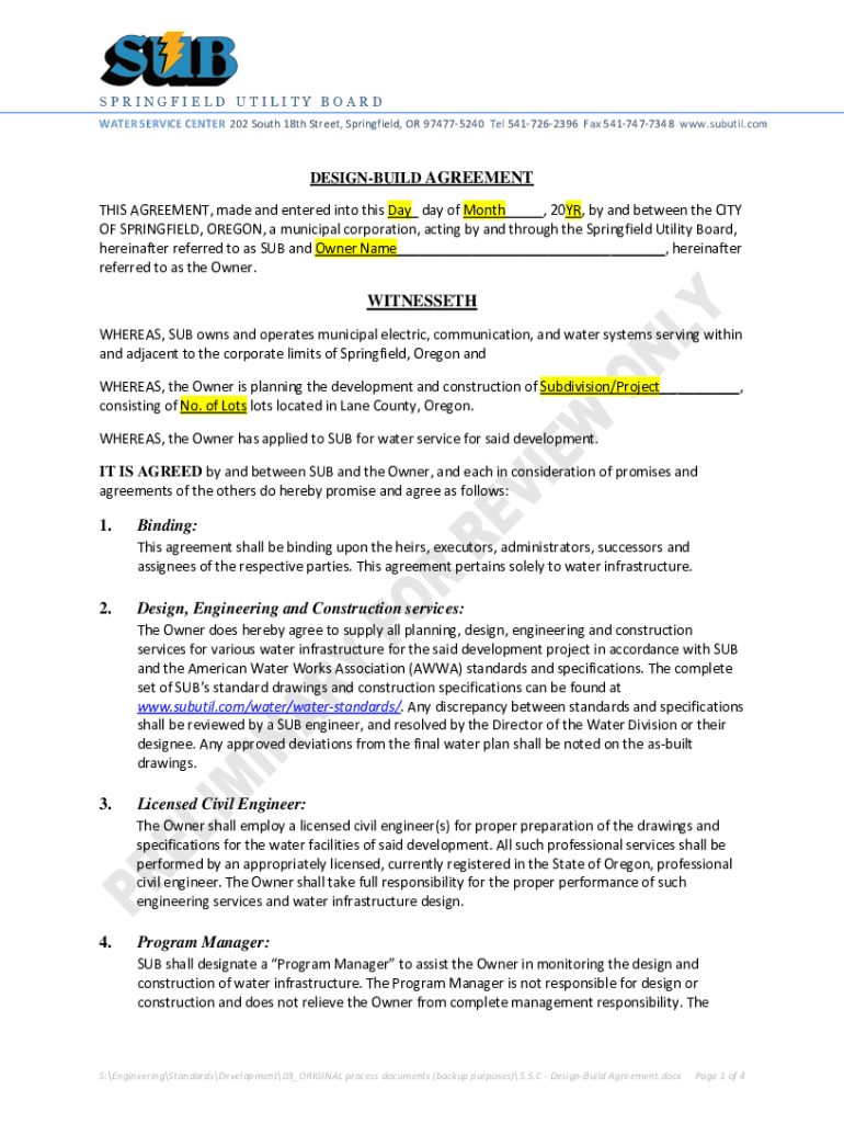 Fillable Online PDF Springfield Utility Board, Oregon Rainbow Water ...