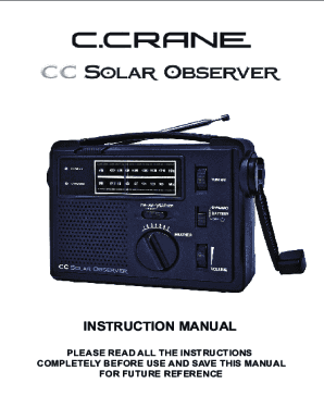 Fillable Online C CRANE COBS Solar Observer Wind Up Solar ... - manuals ...