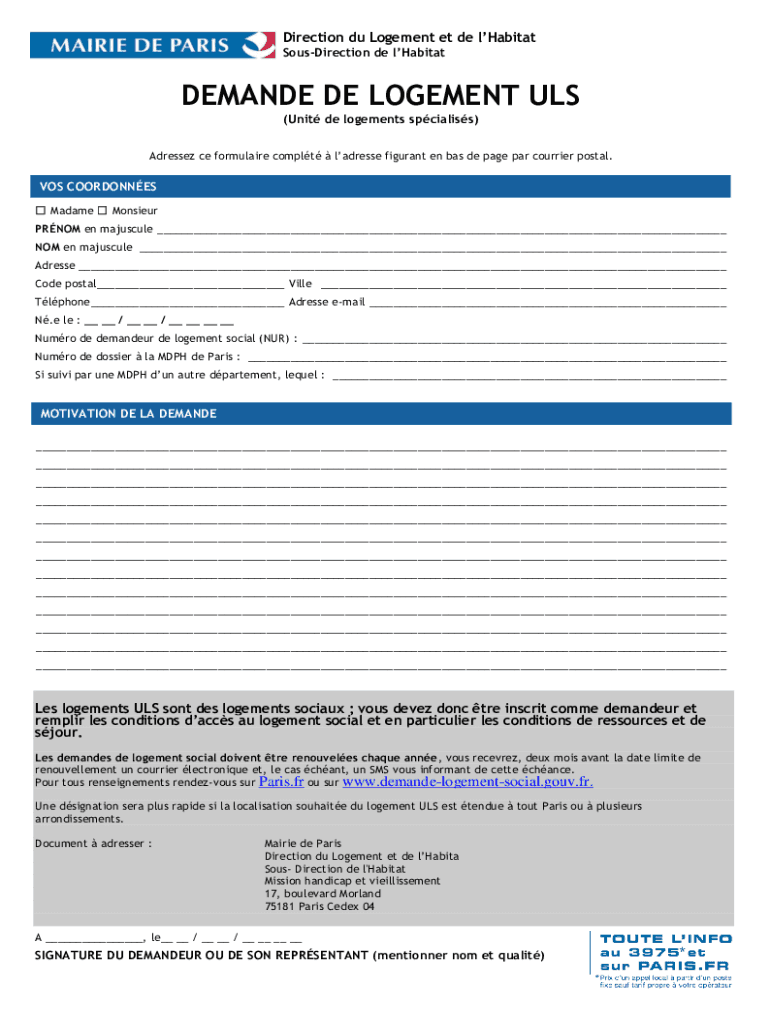 Remplissable En Ligne Fillable Online Remplissable Direction du Logement et de ... Fax Email ...