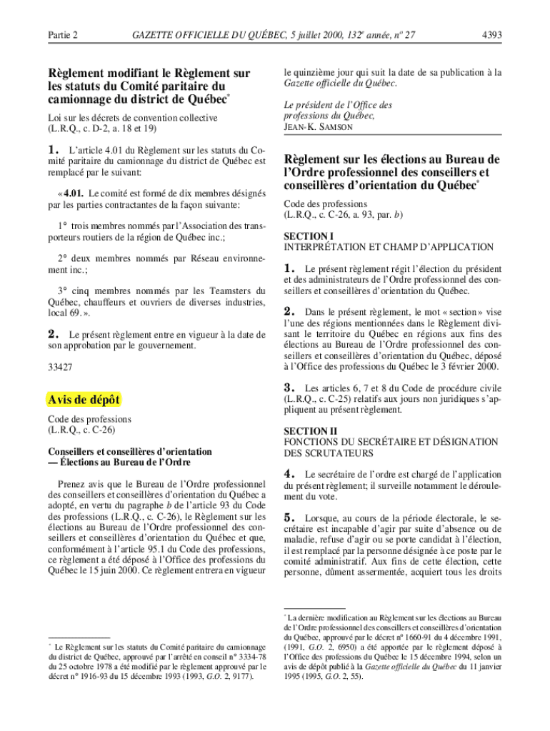 Remplissable En Ligne Code des professions - Conseillers et conseillres ...