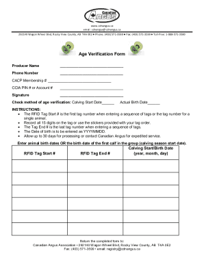 Fillable Online Age Verification Form Fax Email Print - pdfFiller