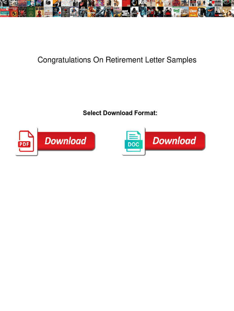 Fillable Online Congratulations On Retirement Letter Samples ...