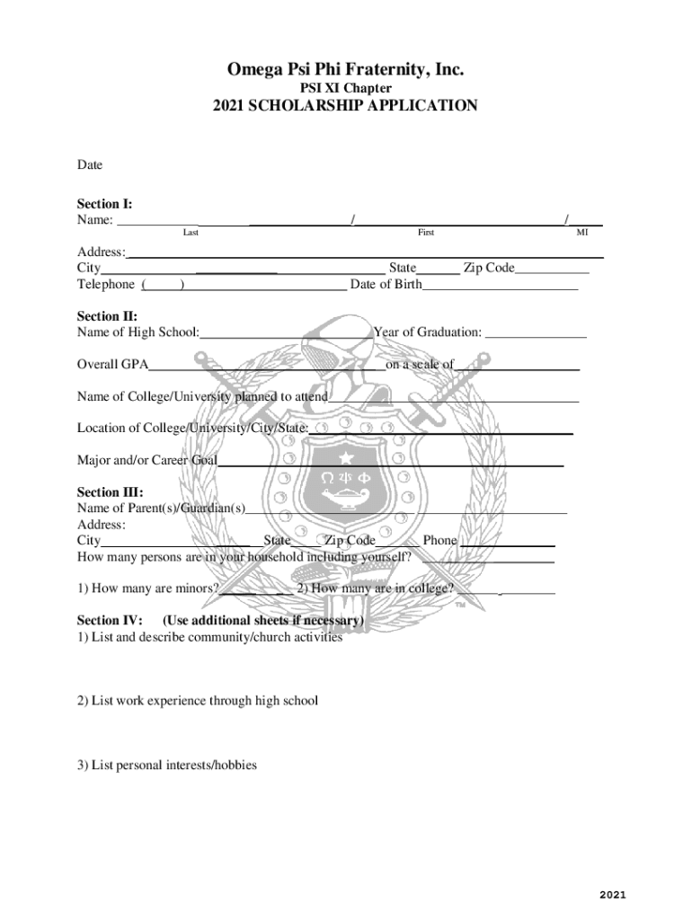 Fillable Online Xi Psi Chapter of Omega Psi Phi Fraternity Inc., 300 ...