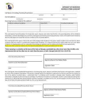 Fillable Online Affidavit Of Address Change Ga Fax Email Print - pdfFiller