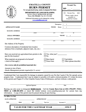Fillable Online co umatilla or UMATILLA COUNTY ZONING PERMIT Fax Email Print - pdfFiller