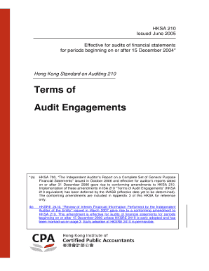Fillable Online Hong Kong Standard on Auditing 210 Fax Email Print - pdfFiller