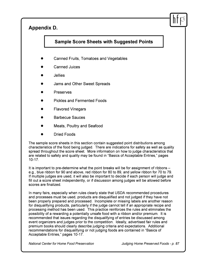 Fillable Online Sample Score Sheets with Suggested Points Fax Email ...