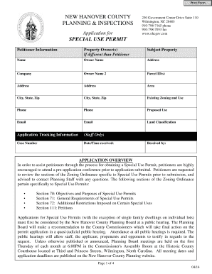Fillable Online Special Use Permit - New Hanover County Fax Email Print ...
