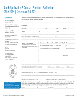 Fillable Online Booth Application & Contract Form for USA Pavilion OSEA ...