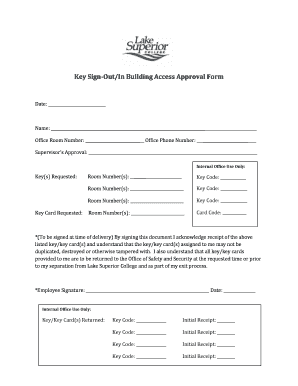 Fillable Online lsc Key Sign-Out/In Building Access Approval Form ...